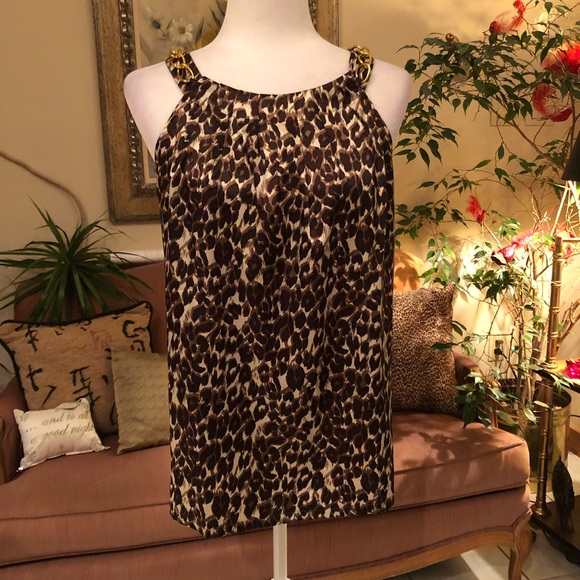 Jade | Tops | Jade Medium Animal Print Cami With Gold Chain Accent On ...